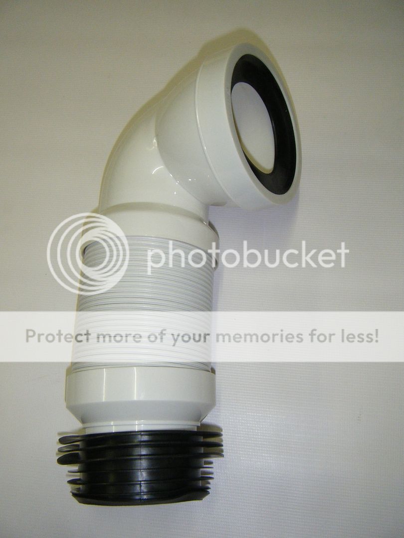 Toilet Waste Soil Pipe 90deg Bend Flexible Pan Connector - White - Viva ...