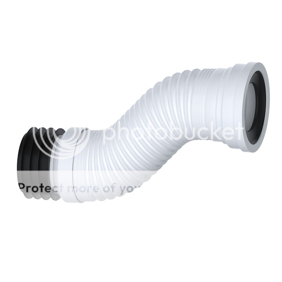 Toilet Waste Soil Pipe Flexible Pan Connector up to 630mm- White - Viva ...